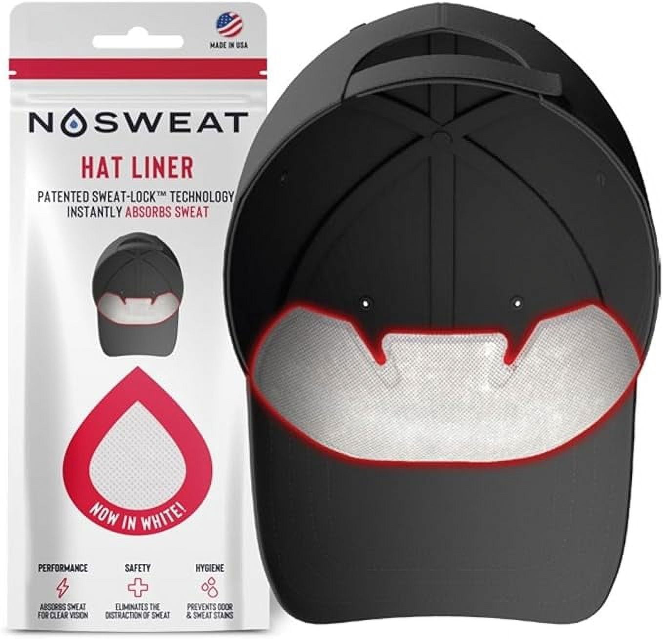 WHITE HAT LINERS - PATENTED SWEATLOCK™ FOR ALL HAT TYPES - 25 PACK ...
