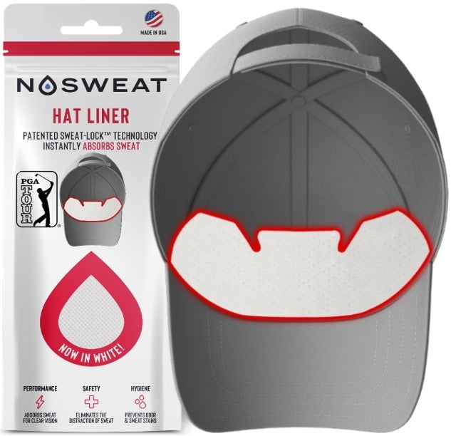 PGA Tour Licensed Hat Sweat Liners - Patented SweatLock™ by NoSweat - 6 ...
