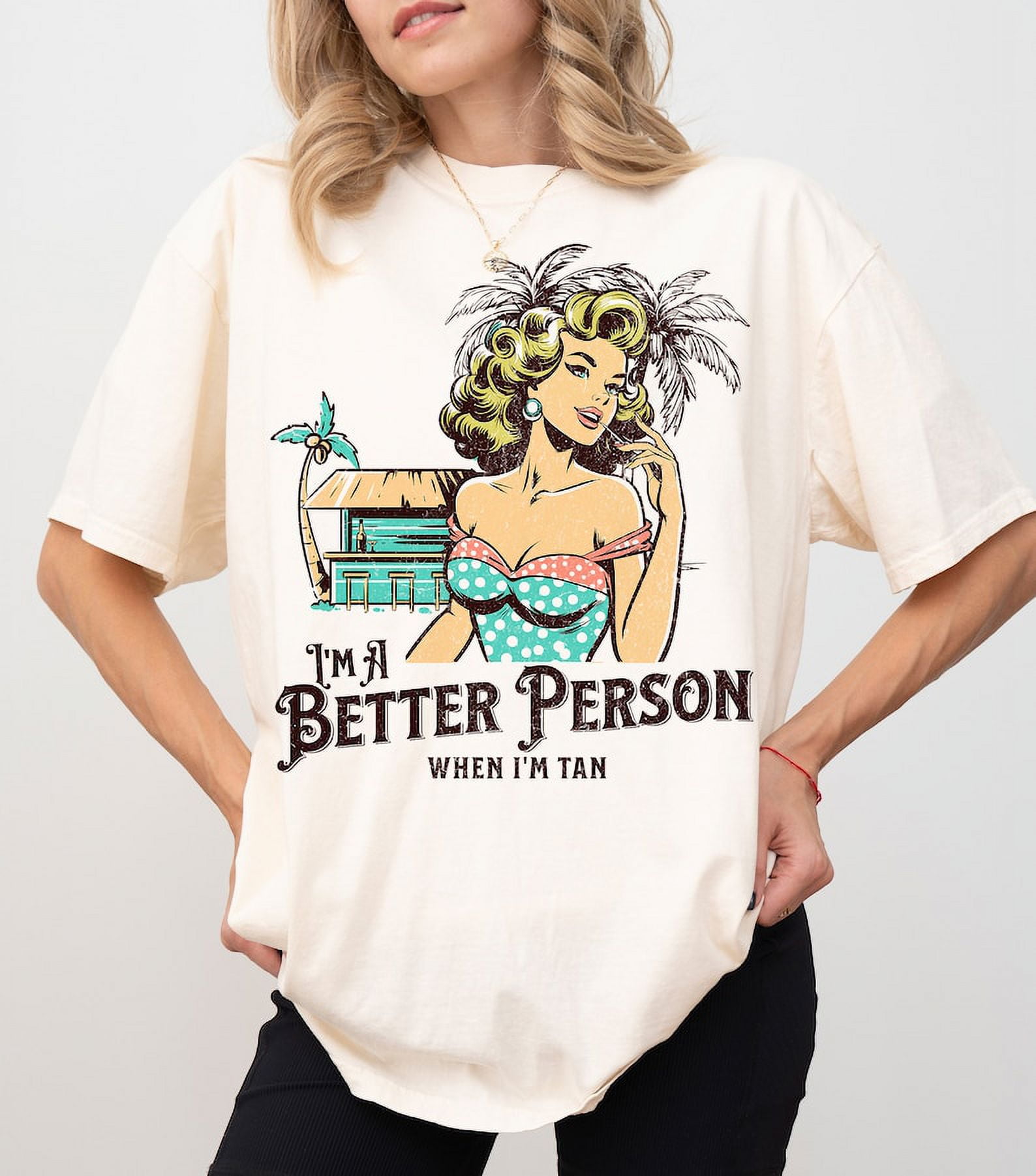 [WHITE] I am better person when i'm tan png, Summer png, Trendy Summer ...