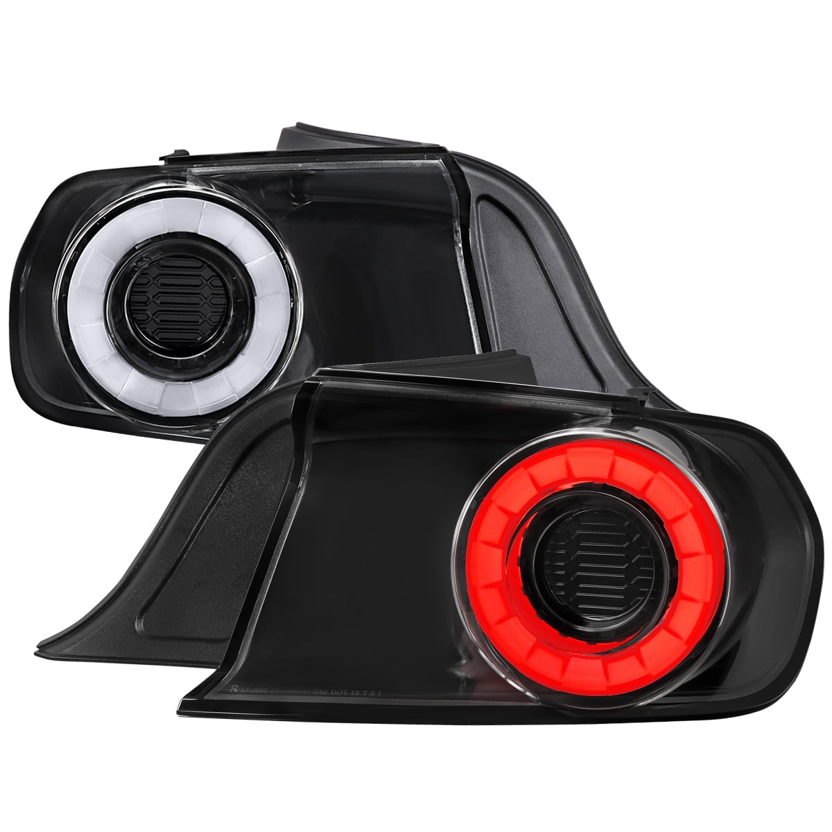 WHITE LED SEQUENTIAL TAIL LIGHT FULL GLOSSY BLACK HOUSING CLEAR LENS ...