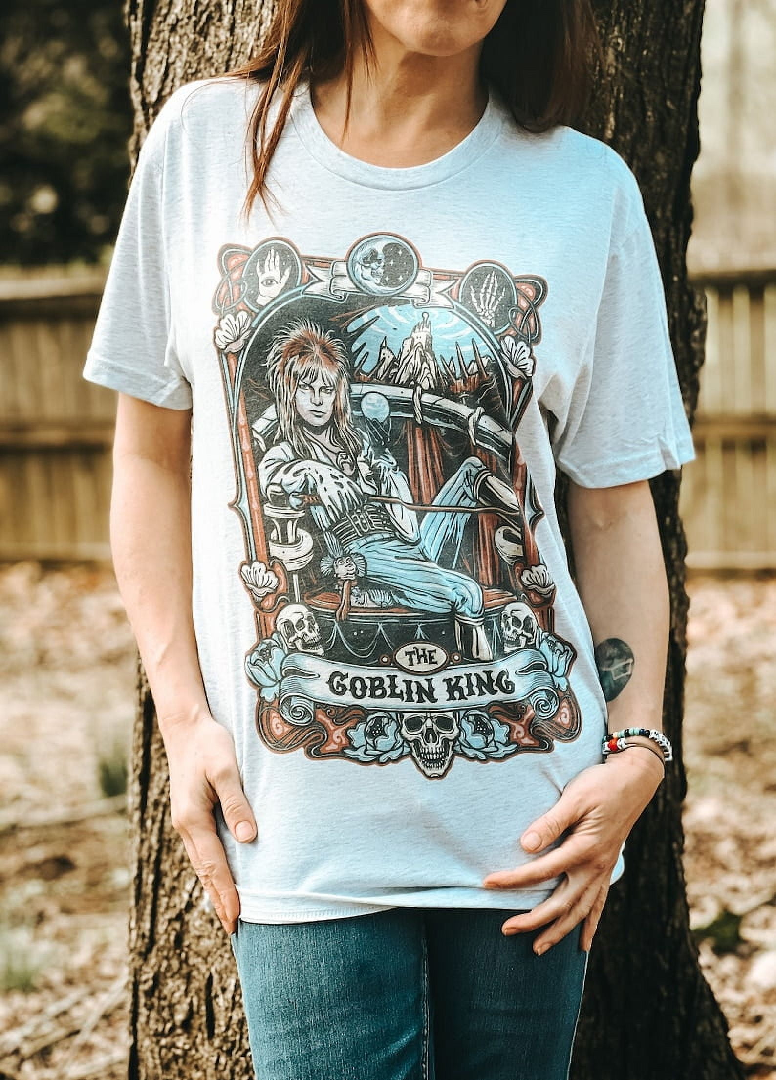 [WHITE] Labyrinth Jareth Shirt | Art Nouveau Labyrinth Bowie Movie Tee ...