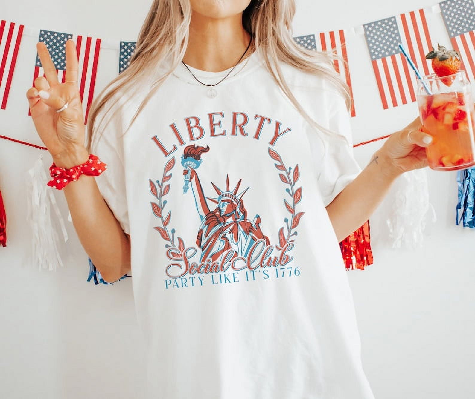 [WHITE] Liberty Social Club , 4th Of July , Fourth Of July sublimation ...