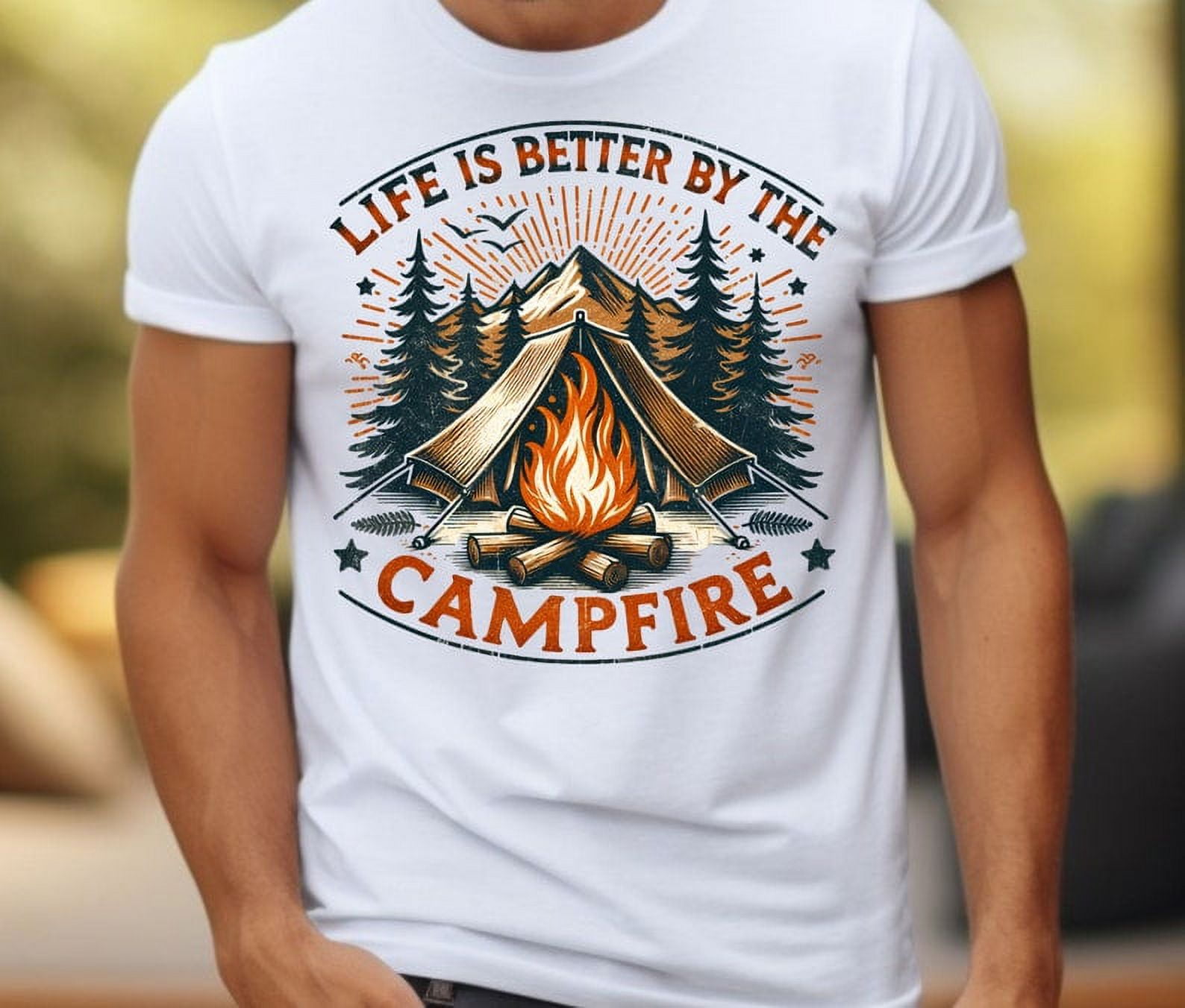 [WHITE] Life Is Better By The Campfire Svg, Sublimation Design, Adventure Clipart, Camping ...