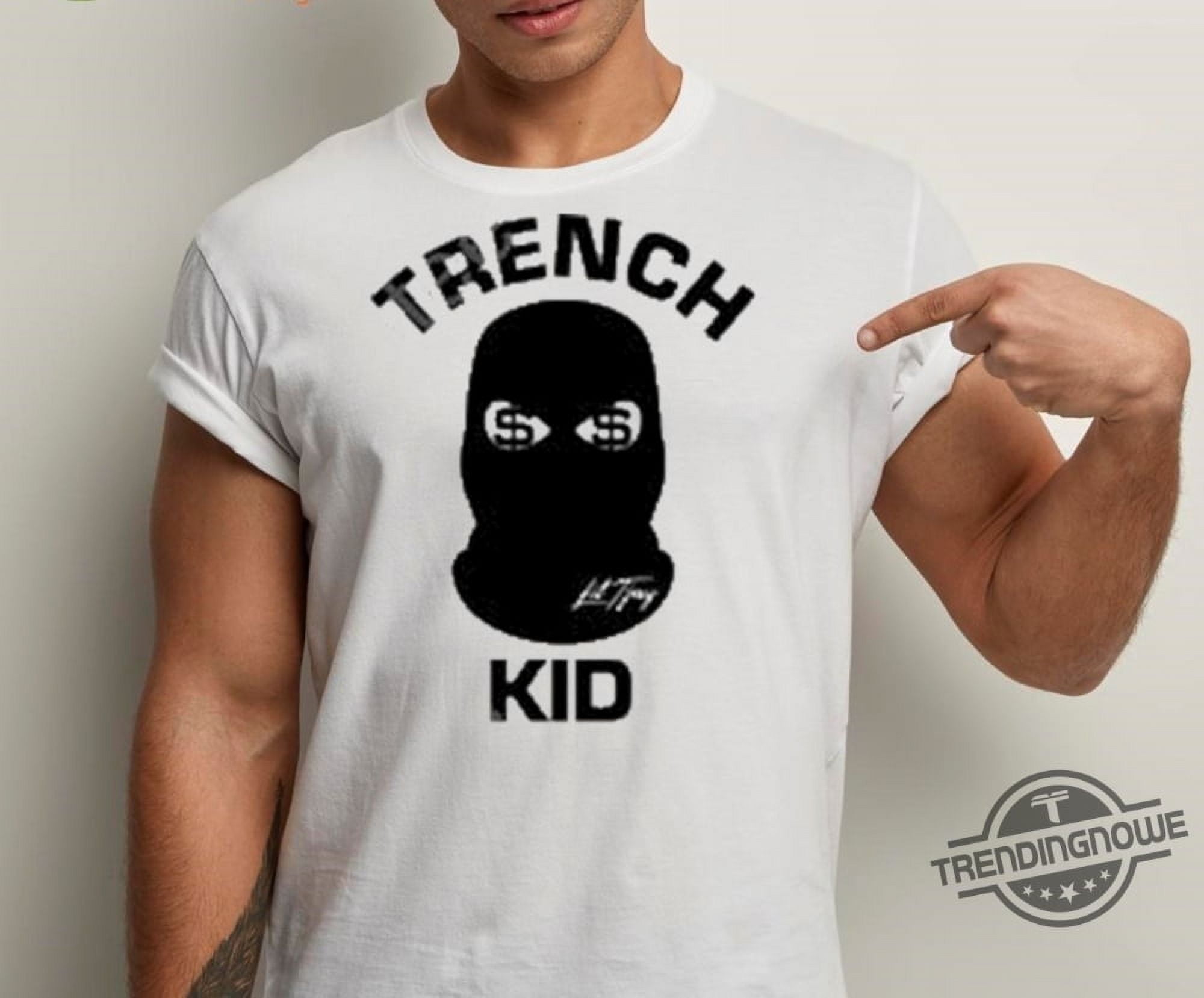[WHITE] Lil Tjay Trench Kid Balaclava Shirt Lil Tjay Merch Trench Kid ...