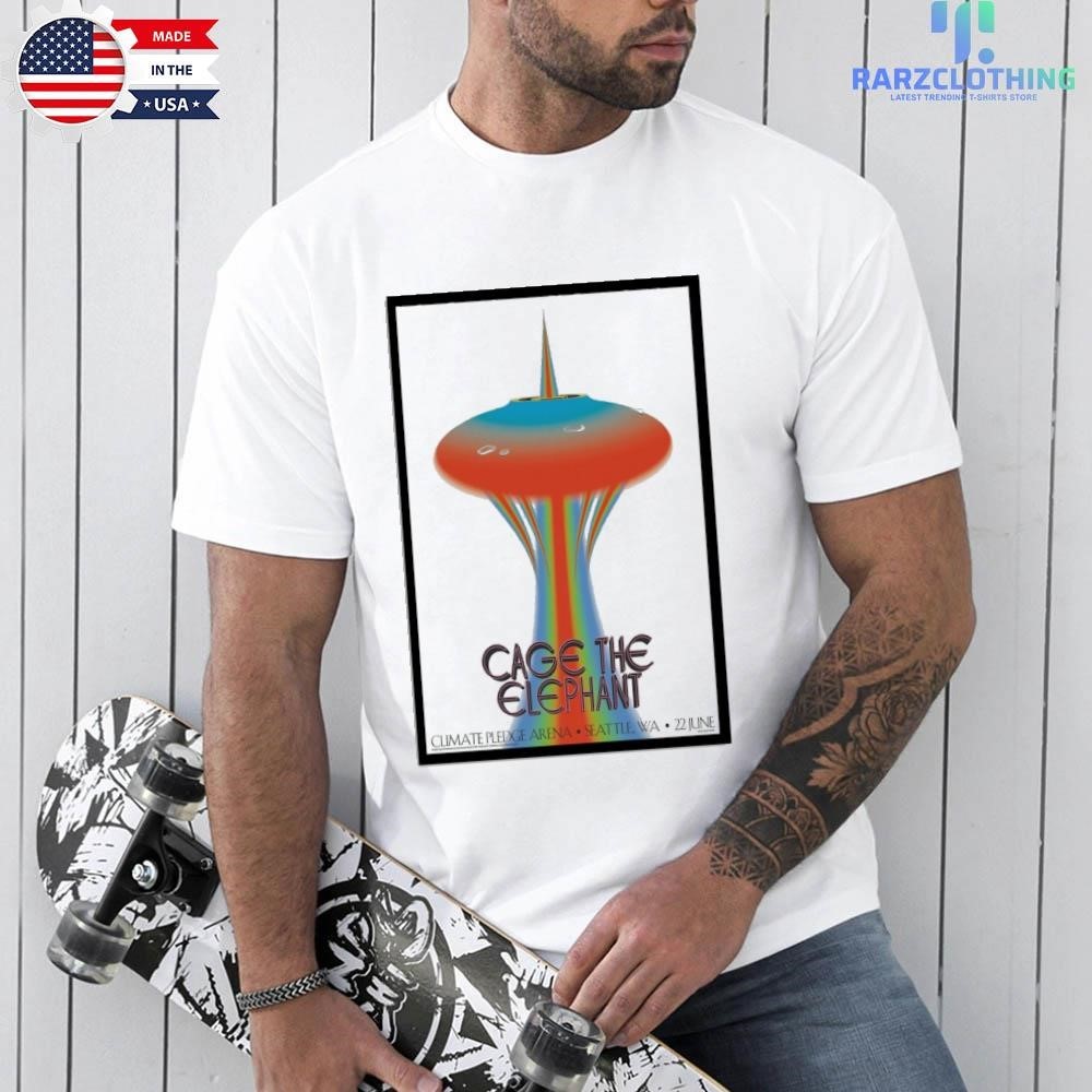 [WHITE] Official Cage The Elephant Seattle Wa 06 22 24 Climate Pledge ...