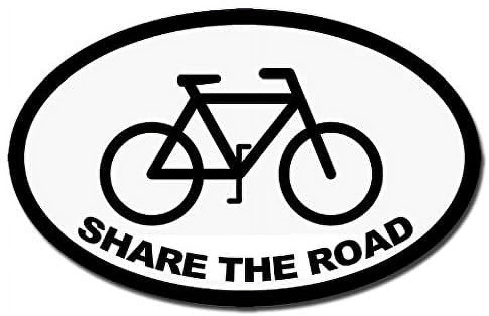 WHITE Oval SHARE THE ROAD Sticker (cycle cycling bike safety)- Sticker ...