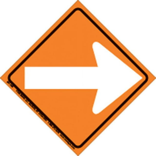 WHITE PLASTIC REFLECTIVE TRAIL SIGN 6" BLACK ARROW - Walmart.com