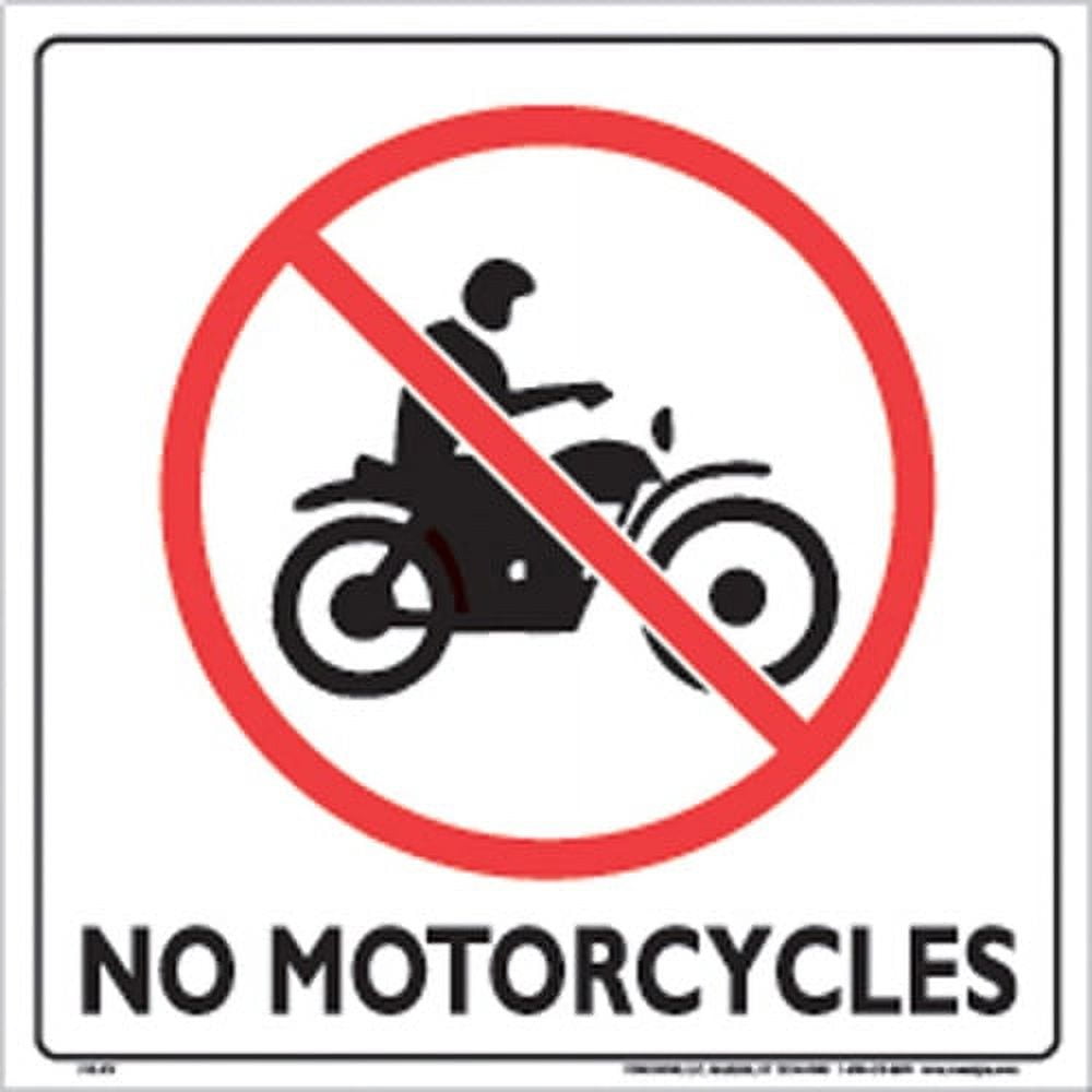 Voss Signs 321 Nmc Wp White Plastic Sign 12" - No Motorcycles - Walmart.com
