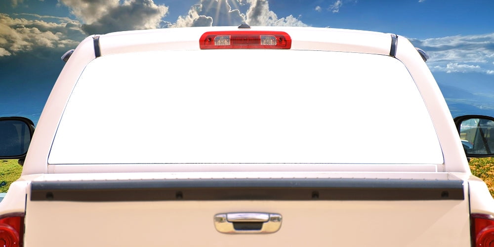 WHITE Rear Window Graphic back truck decal suv view thru vinyl ...