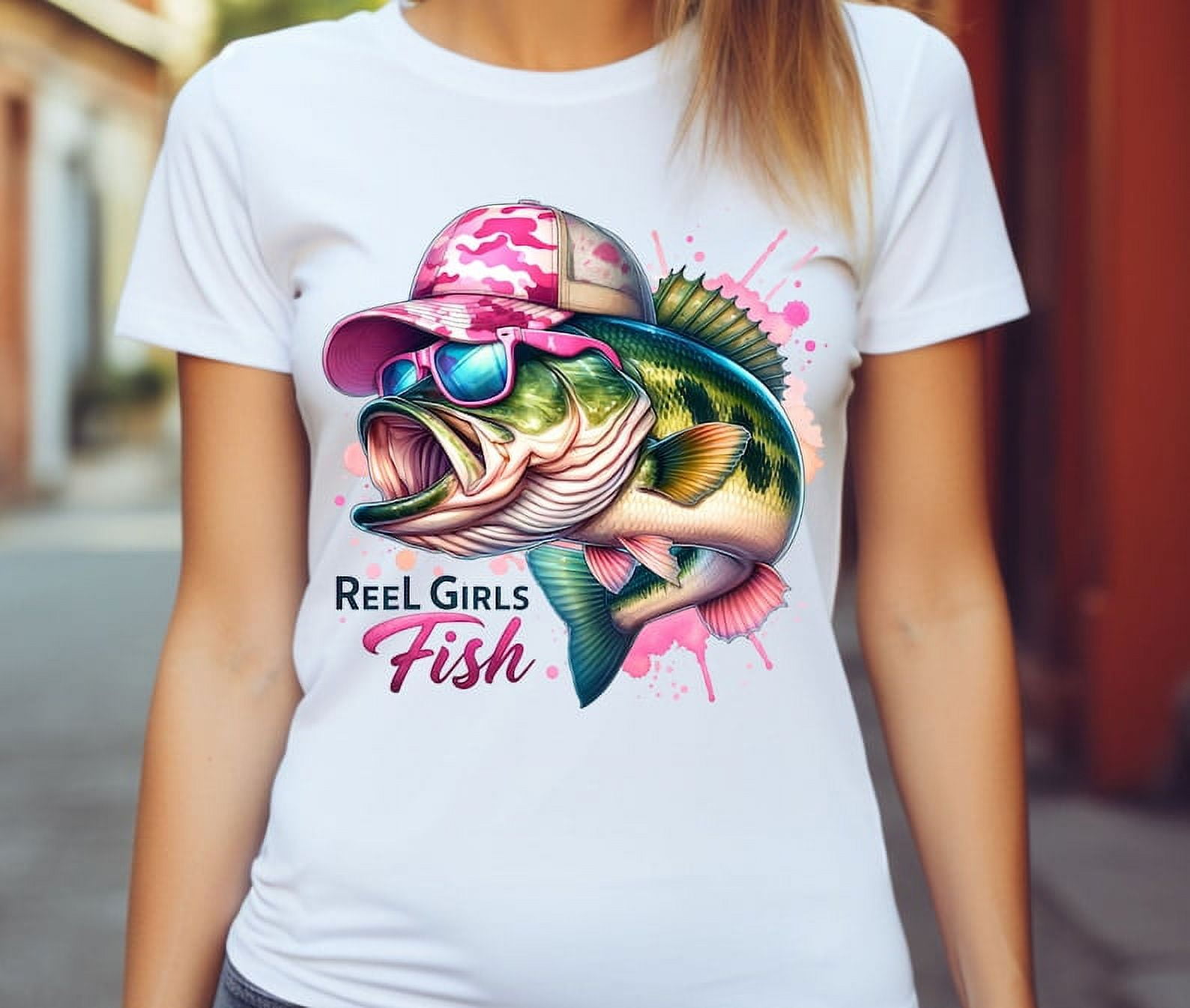 [WHITE] Reel Girls Fish Png, Sublimation Design, Women Fishing Png ...