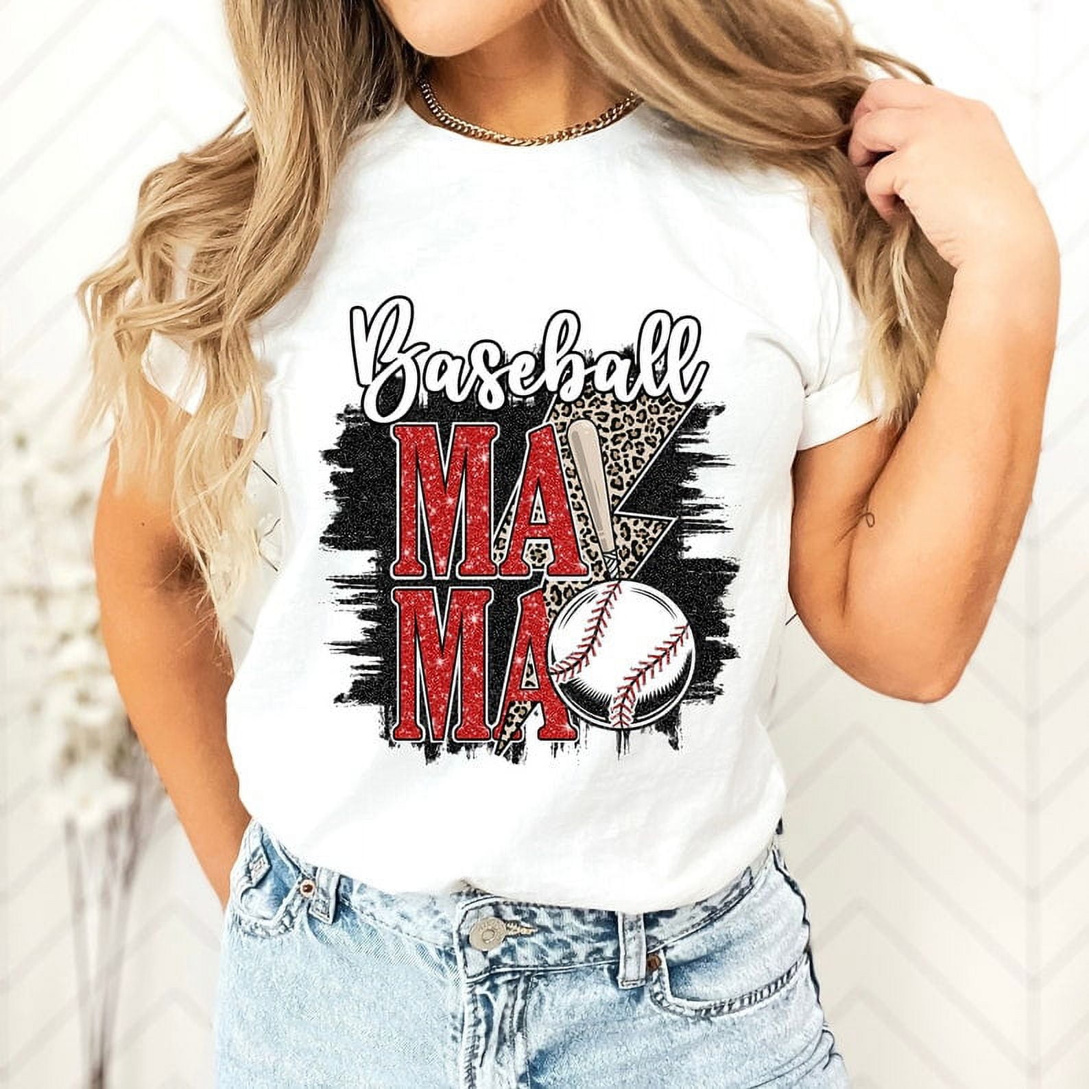 [WHITE] Retro Baseball Mama , Glitter Baseball , Sublimation Design, Download , Sports , Faux ...