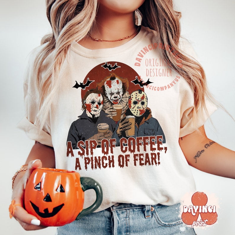 [WHITE] Retro Halloween png, Funny Halloween png, Halloween Coffee ...