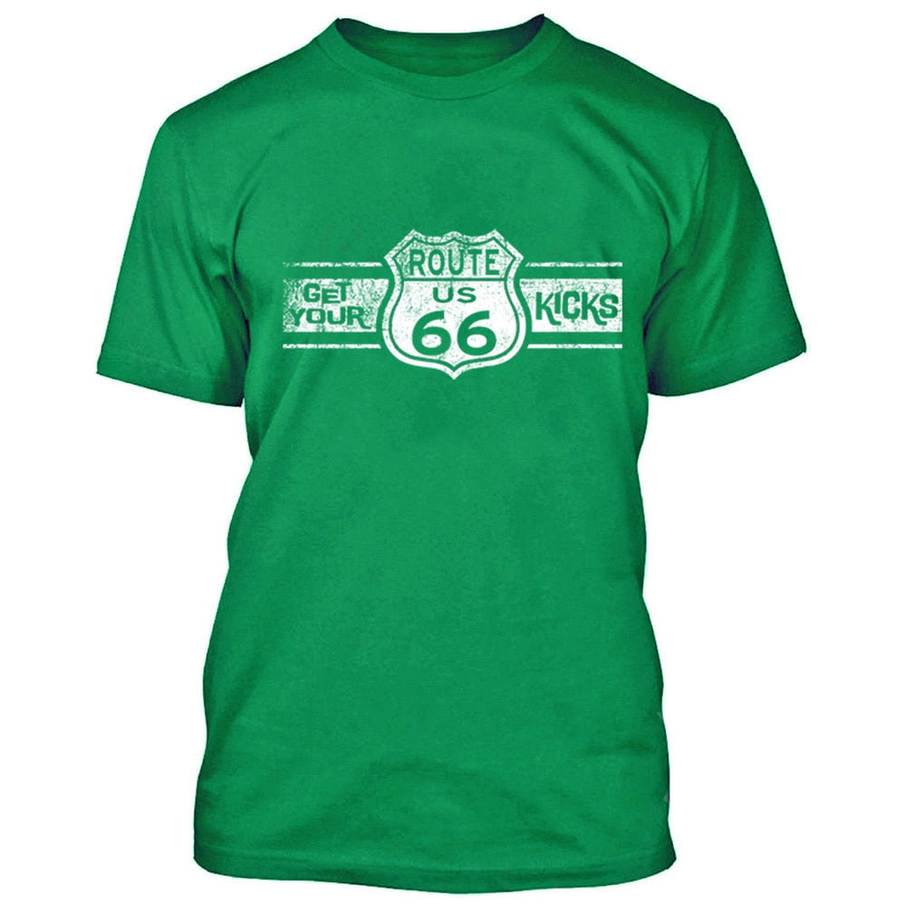 WHITE Route 66 Man TSHIRT Route Us 66 Get Your Kick Mens Tee Shirts ...