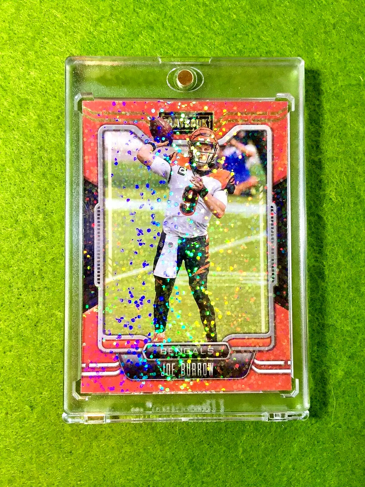 WHITE SPARKLE PRIZM Joe Burrow CARD BENGALS 2021 Playbook JOE BURROW ...