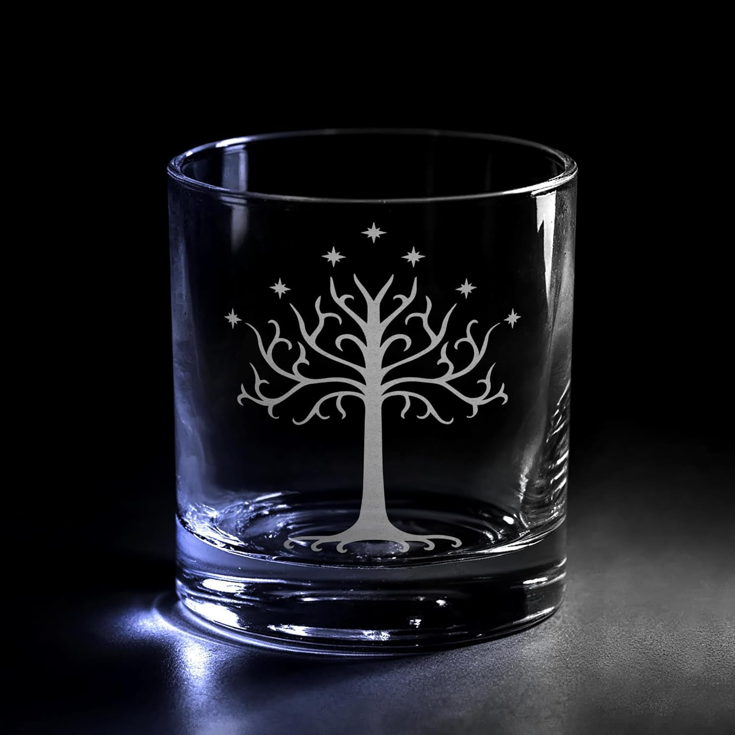 WHITE TREE of GONDOR Engraved Whiskey Glass | Middle Earth Tolkien ...