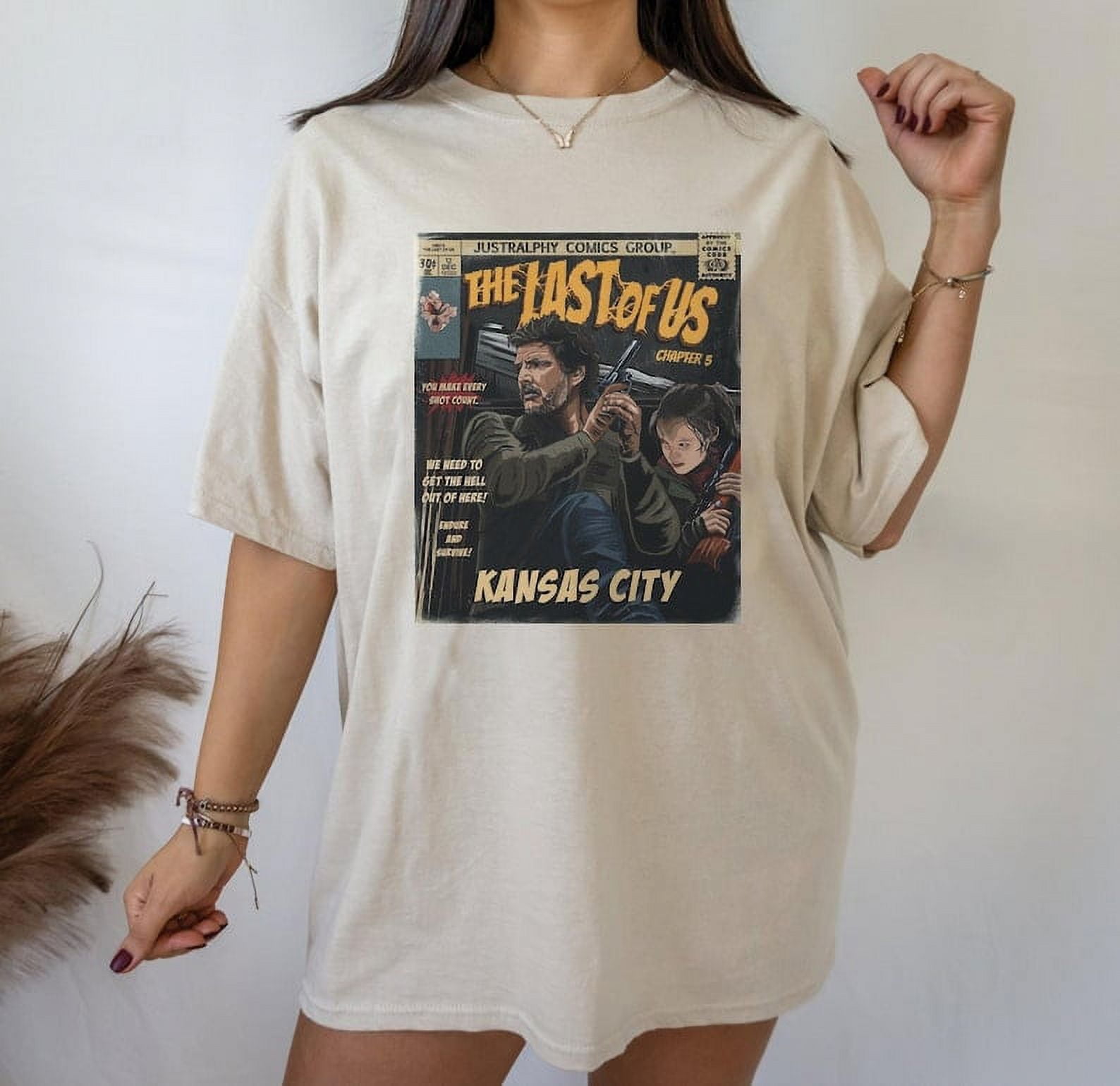 [WHITE] The last of us Pedro Pascal vtg poster shirt - Walmart.com
