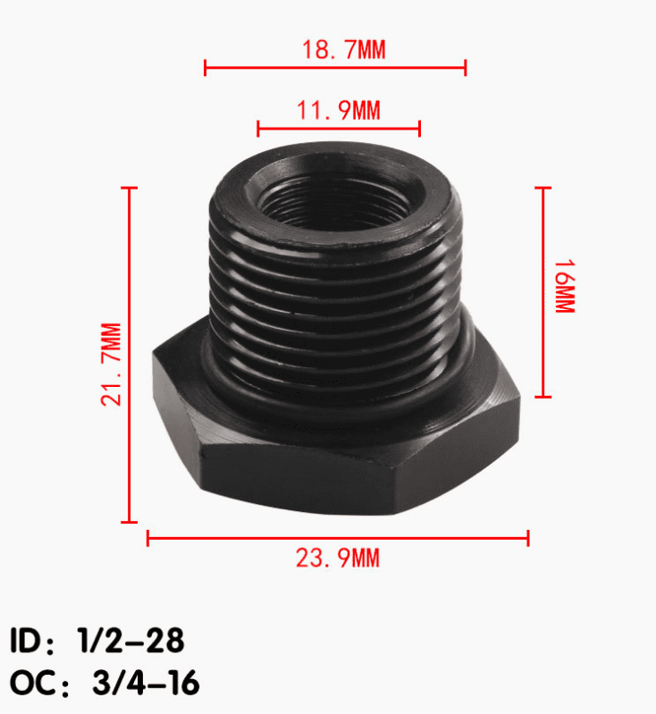 WHITE-Universal Aluminum Fuel Filter Hex Adapter, Oil Filter Threaded ...
