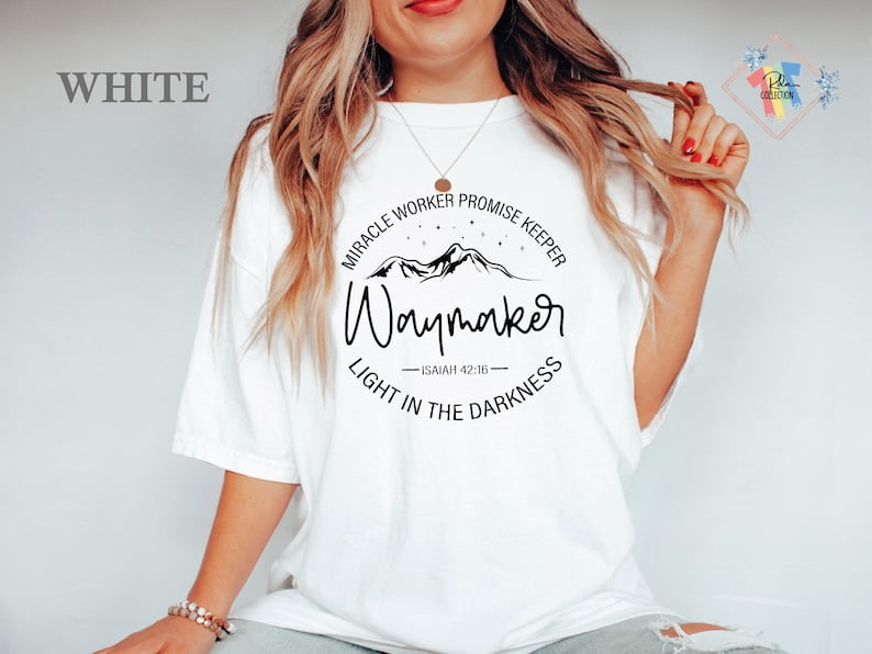 [WHITE] Waymaker Shirt Christian T-shirt Religious Shirt Faith Shirt ...