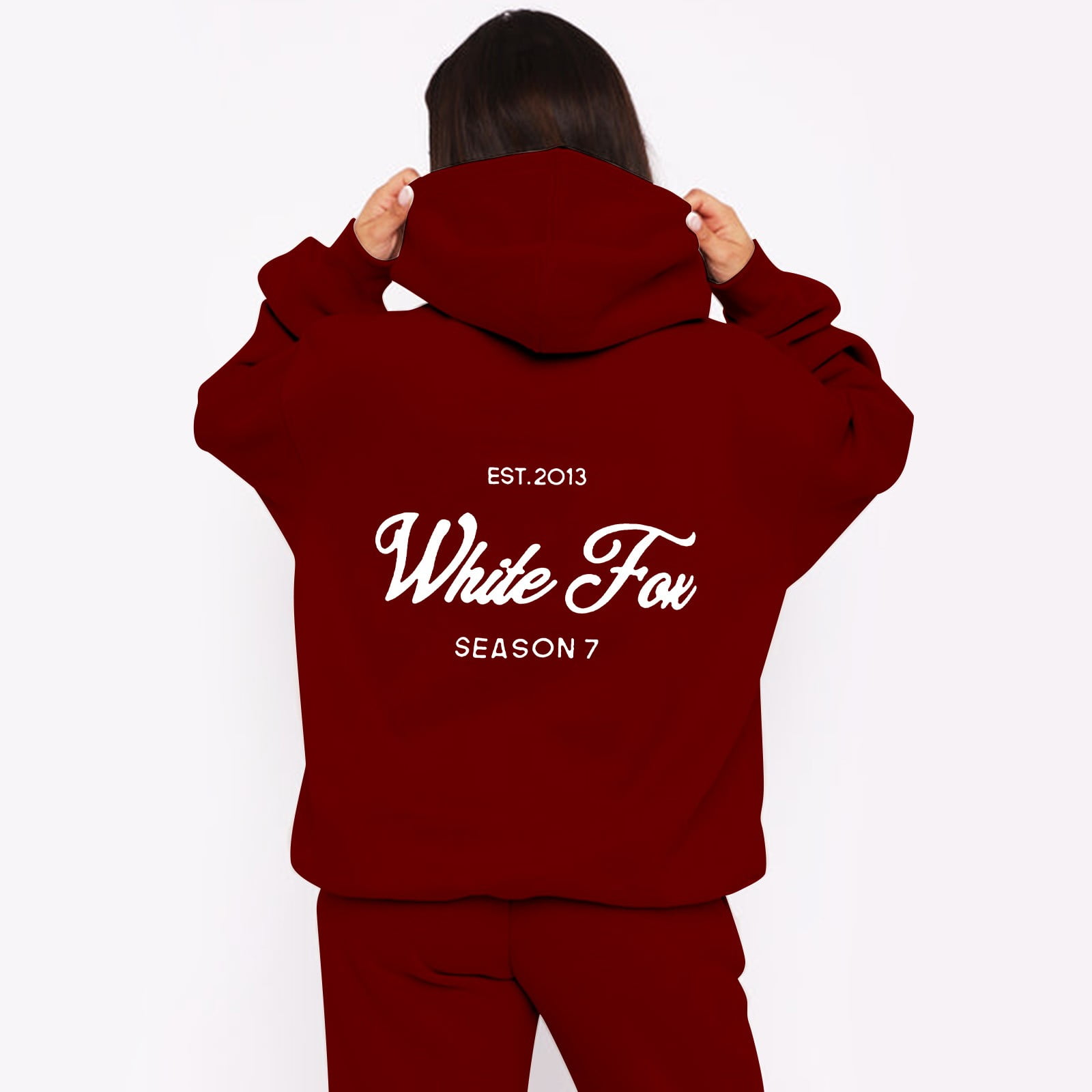 WHITE _ fox Sweat Set Teen girls Women's Tracksuits Sets 2 Piece ...