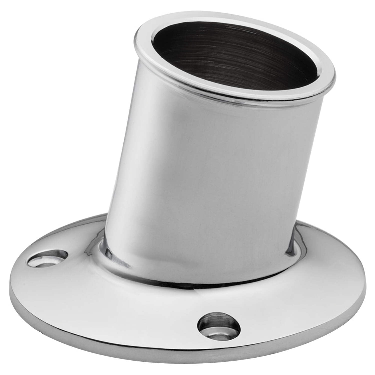 WHITECAP Top Mount Flag Pole Socket - CP/Brass 1-1/4" Tube I.D ...