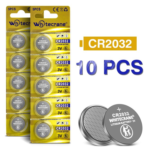 WHITECRANE CR2032 Battery Long-Lasting CR 2032 3V Coin Button Cell ...