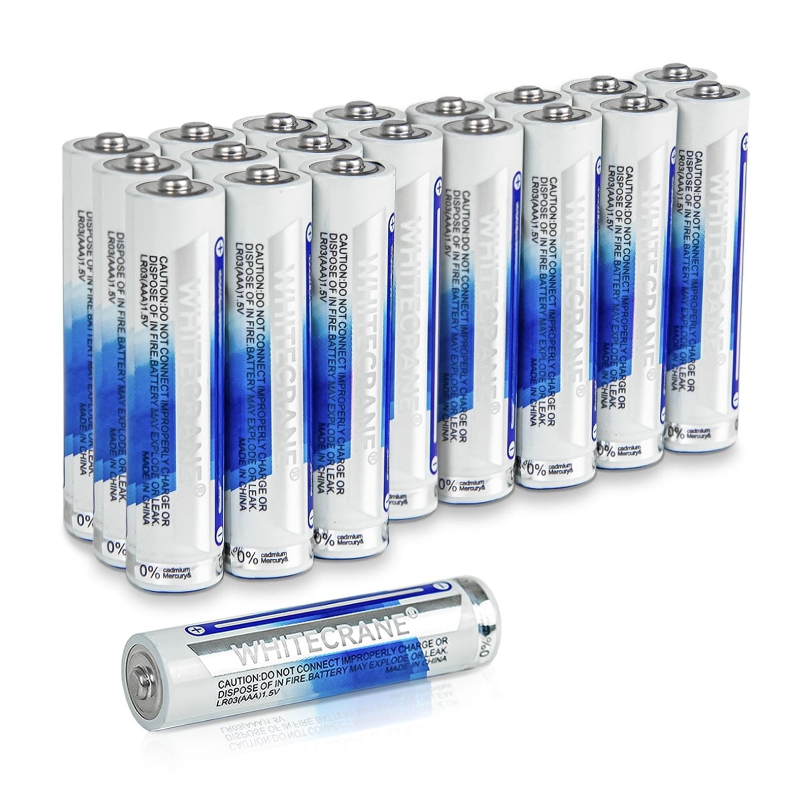 WHITECRANE AAA Alkaline Batteries (20 Pack) for Office Use - Walmart ...