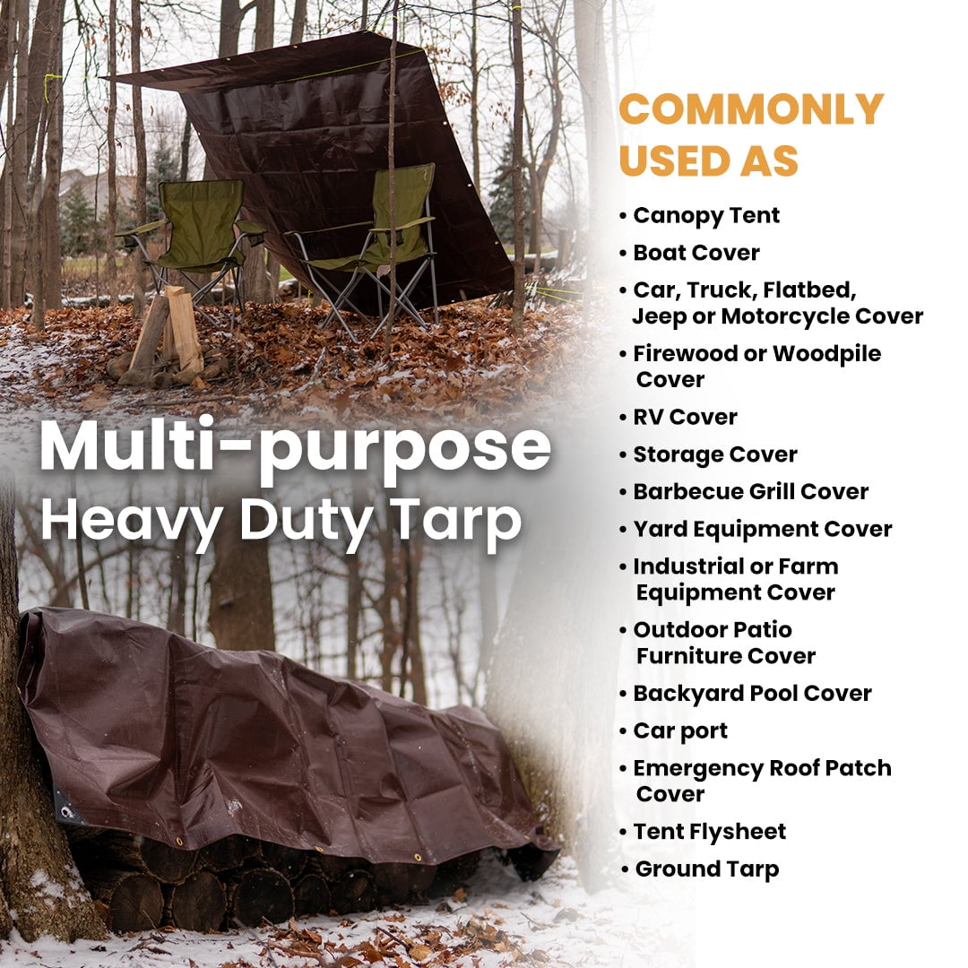 WHITEDUCK 12' x 20' Super Heavy Duty Poly Tarp Thick 16 Mil, Waterproof ...
