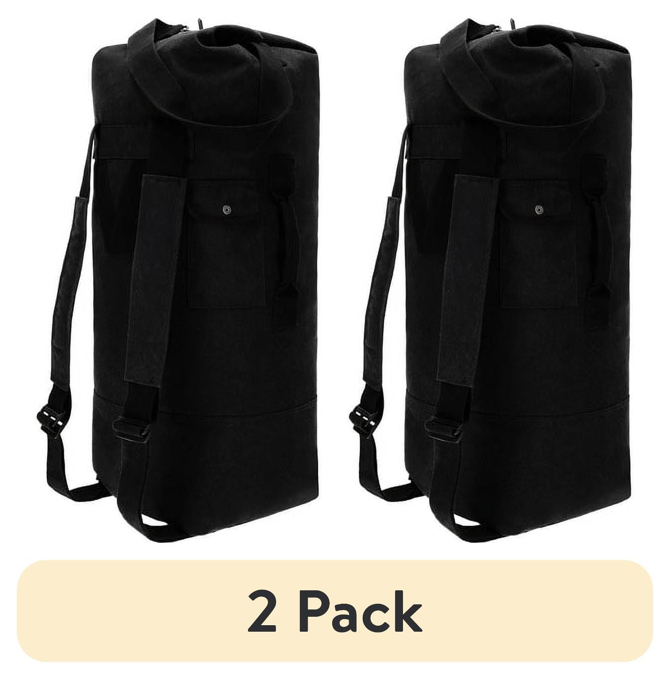 (2 pack) WHITEDUCK G.I. 21 in Heavy Duty Top Load Duffel Bag, Black ...