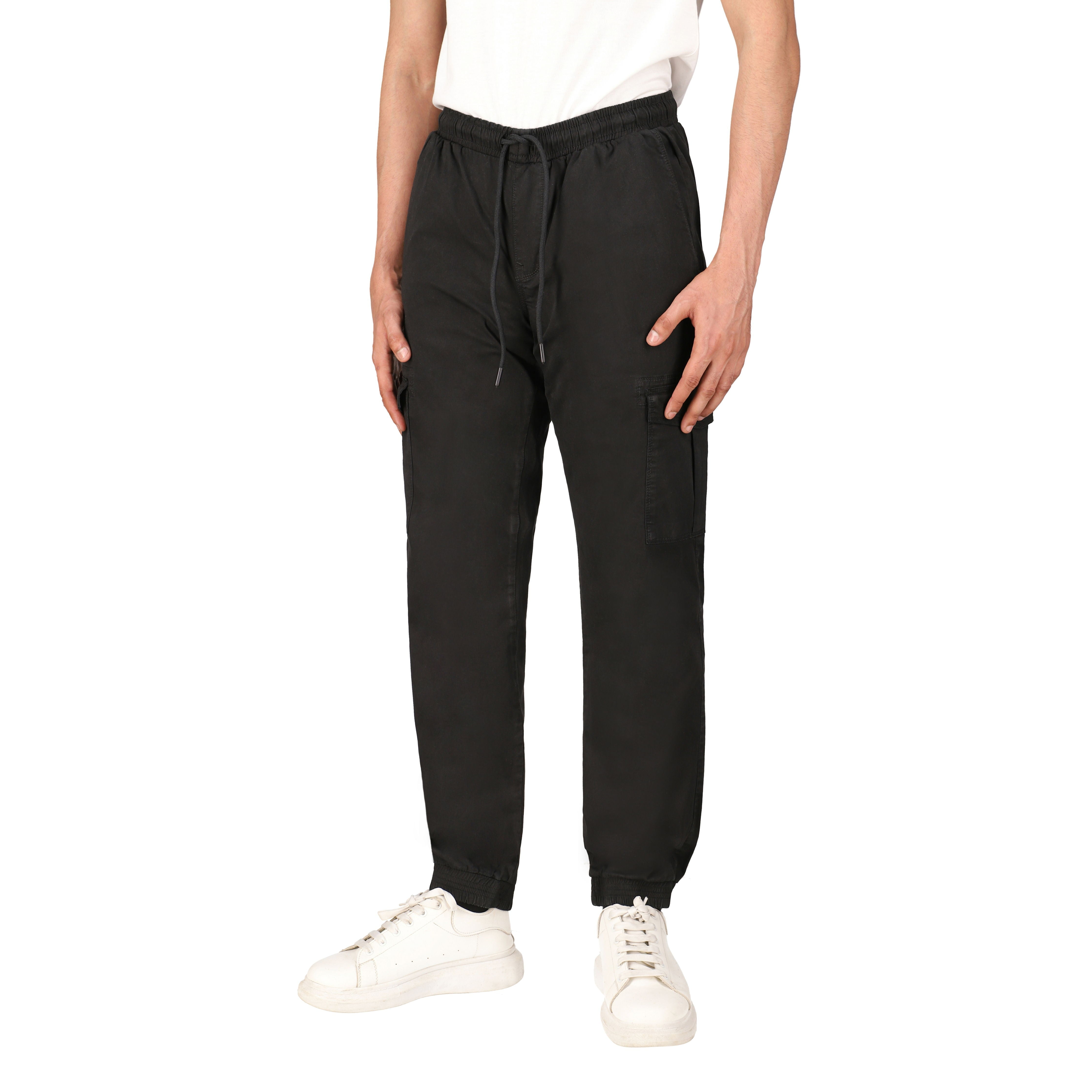 WHITEDUCK Jogger Pants for Men - Relaxed Fit Cotton Drawstring Cargo ...