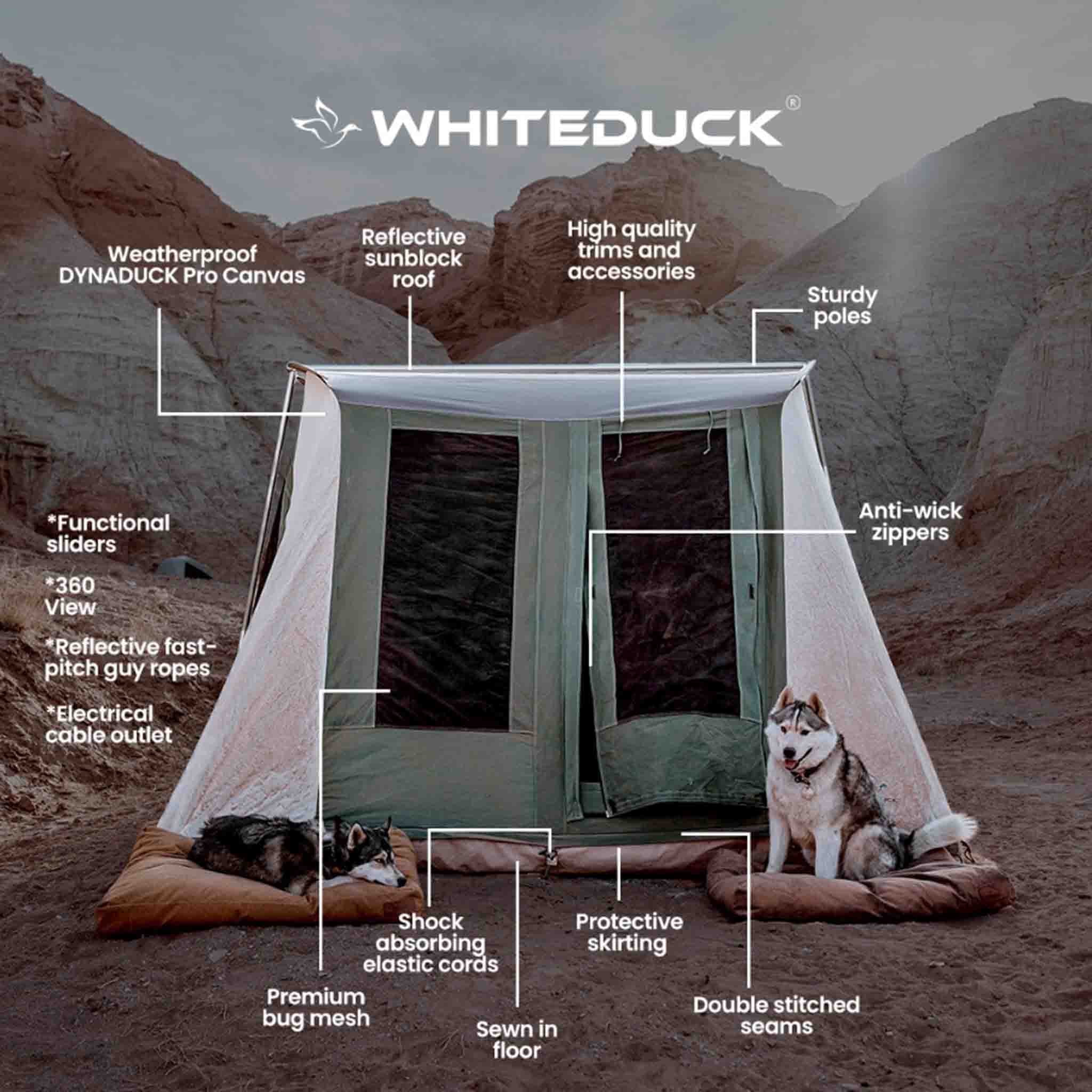WHITEDUCK Prota Basic Canvas Tent, 7'x9' Cabin Style Camping Tent ...
