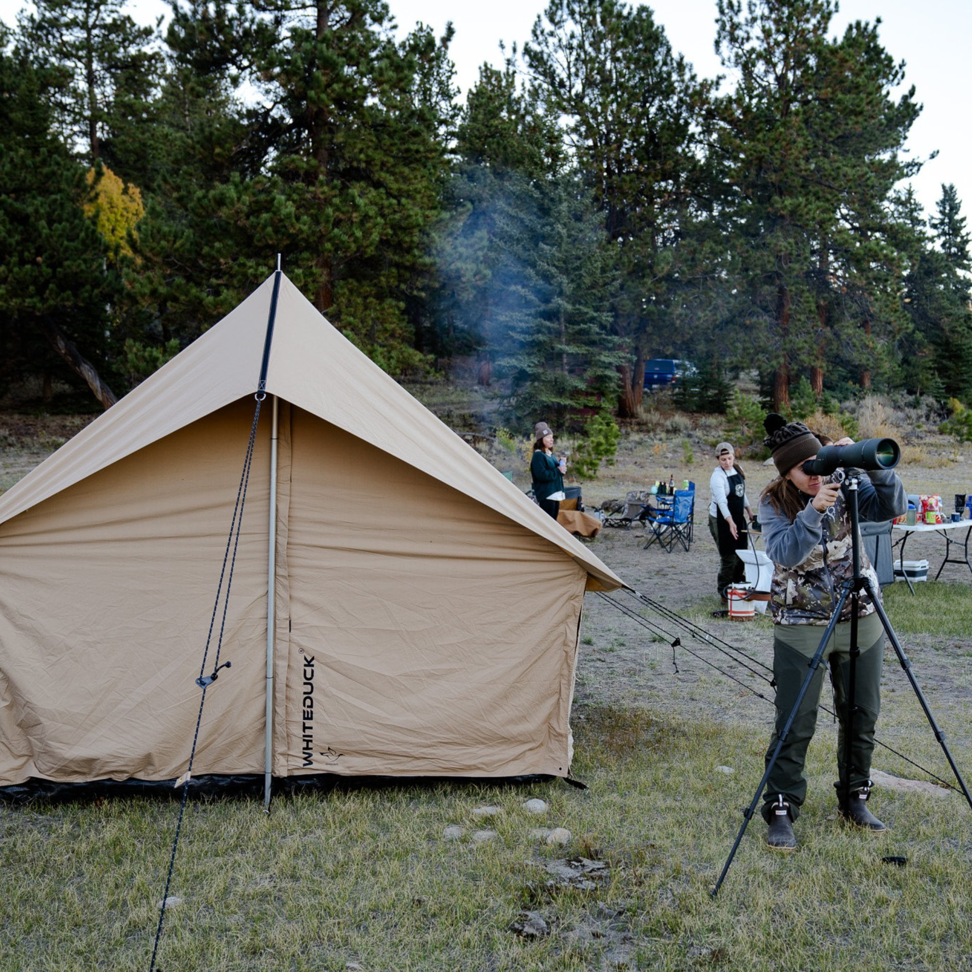 WHITEDUCK Rover Canvas Scout Tent with Stove Jack, Waterproof Camping ...