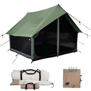 LVUYOYO 4M Green Bell Tent for Camping, Cotton Canvas with Stove Jack ...