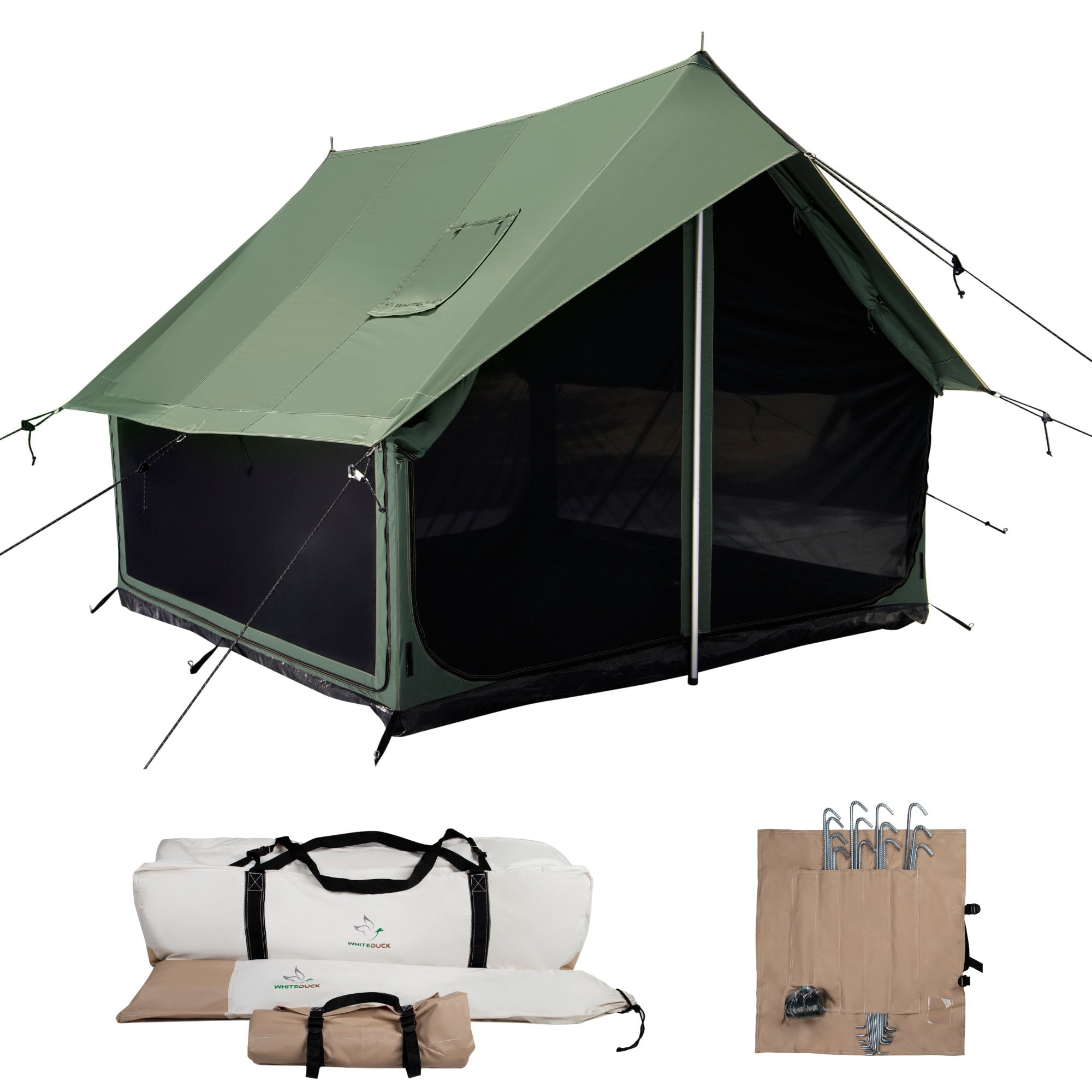 WHITEDUCK Scout Tent , Waterproof Camping Yurt - 8'x13' (Forest Green ...