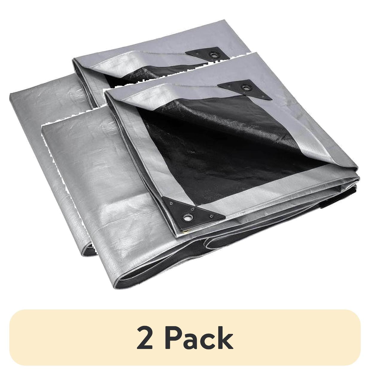 (2 pack) WHITEDUCK Super Heavy Duty Poly Tarp 10 Mil - Silver & Black ...