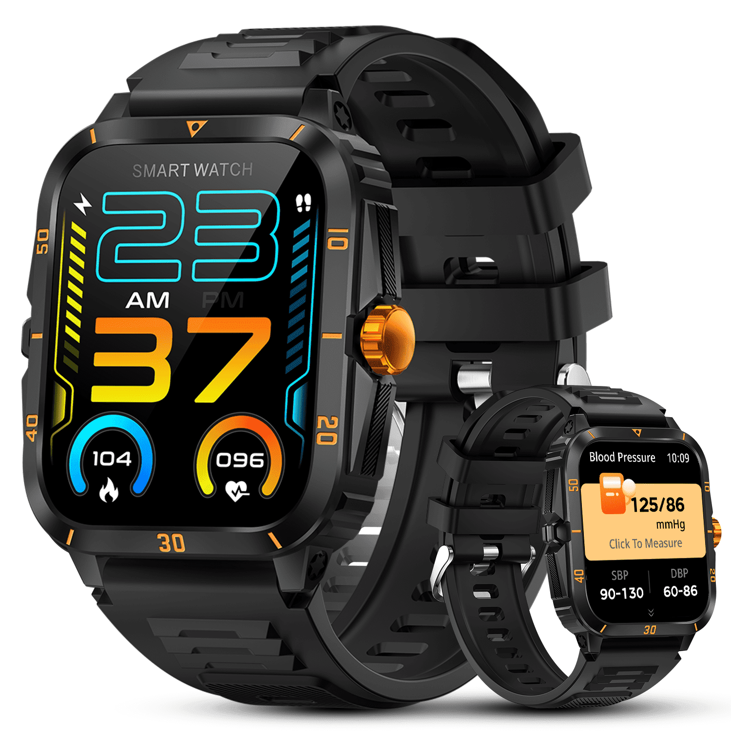 WHITEHILL Waterproof Smart Watch, 1.96in TouchScreen Men/Women Fitness ...