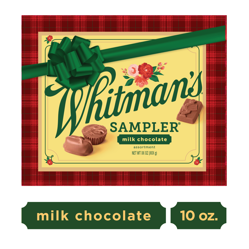WHITMAN'S SAMPLER Christmas Assorted Milk Chocolate Gift Box, 10 oz ...
