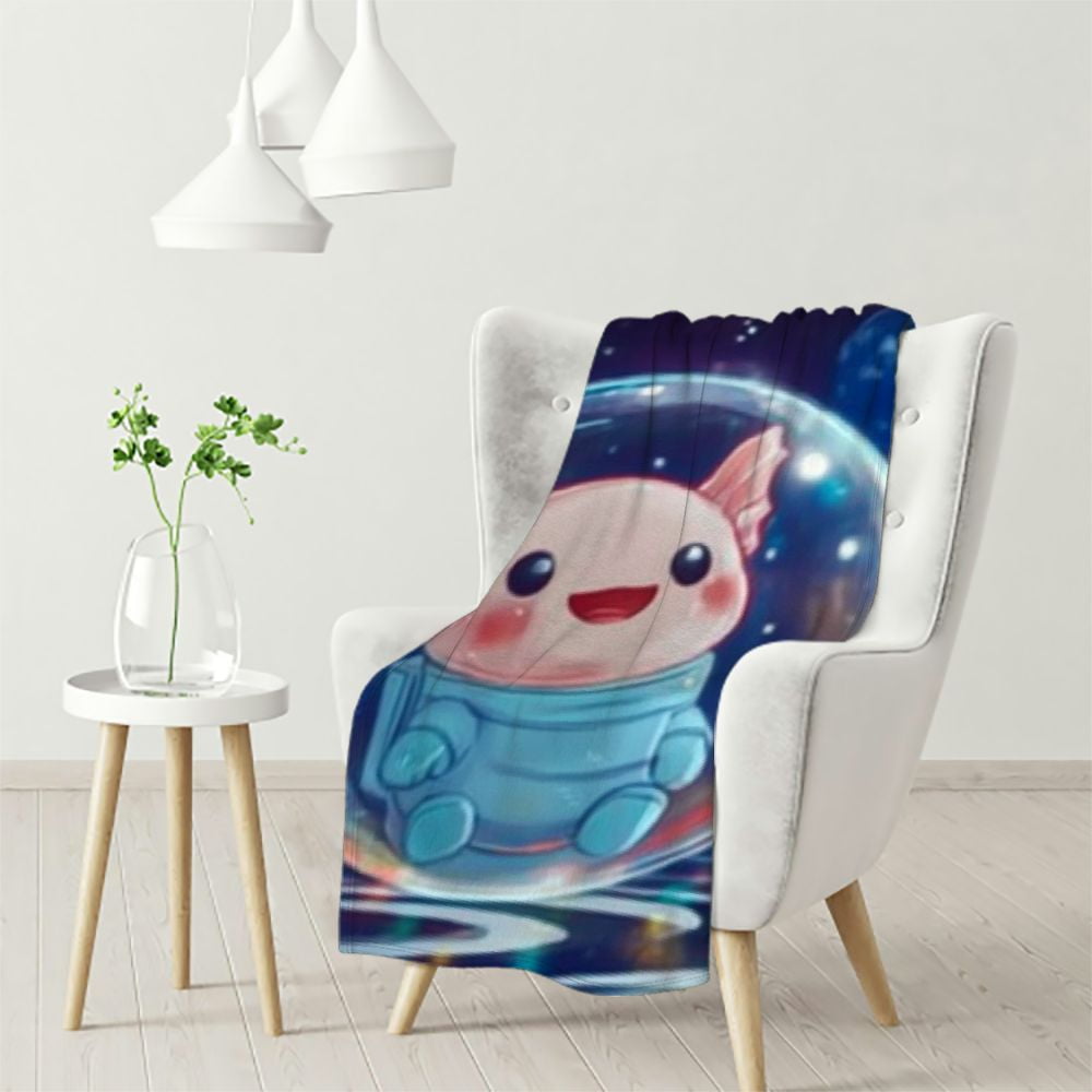 WHKANG Axolotl Space Blanket for Axolotl Gifts, Soft Fuzzy Axolotl ...