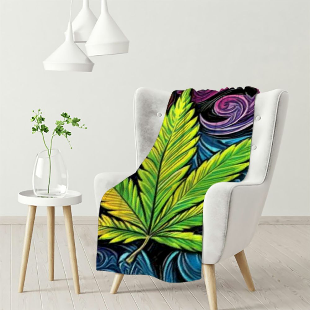 WHKANG Cannabis Leaf Throw Blanket Chic Stars Blue Rose Throw Blankets ...