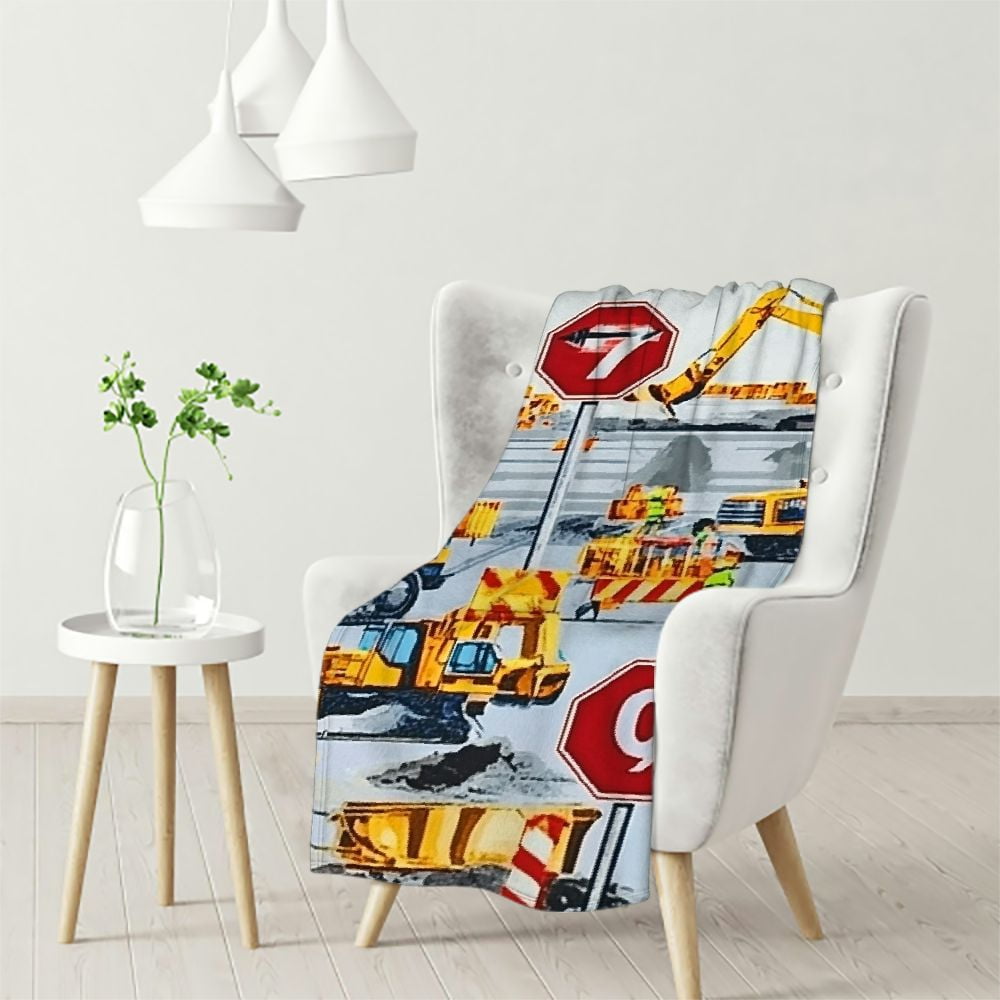 WHKANG Construction Truck Blanket for Toddler Boys Kids Flannel Cars ...