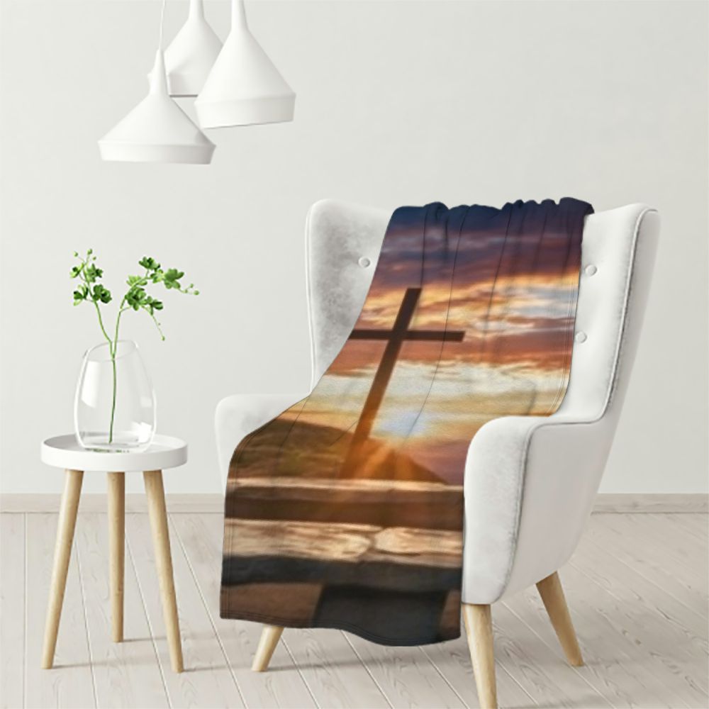 WHKANG Cross Sunset Blanket Biblical Gifts for Christian Gifts Lion ...