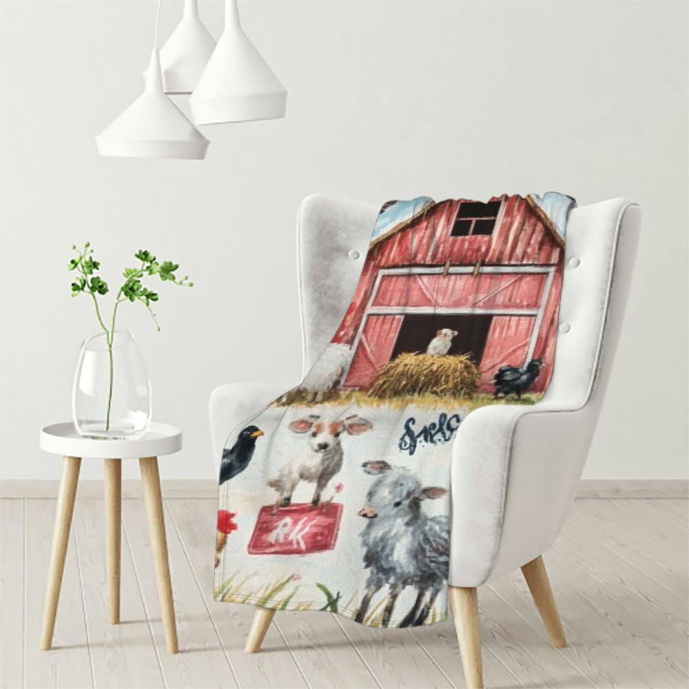 WHKANG Custom Farm Animals Blanket,Personalized Farm Animals Baby ...