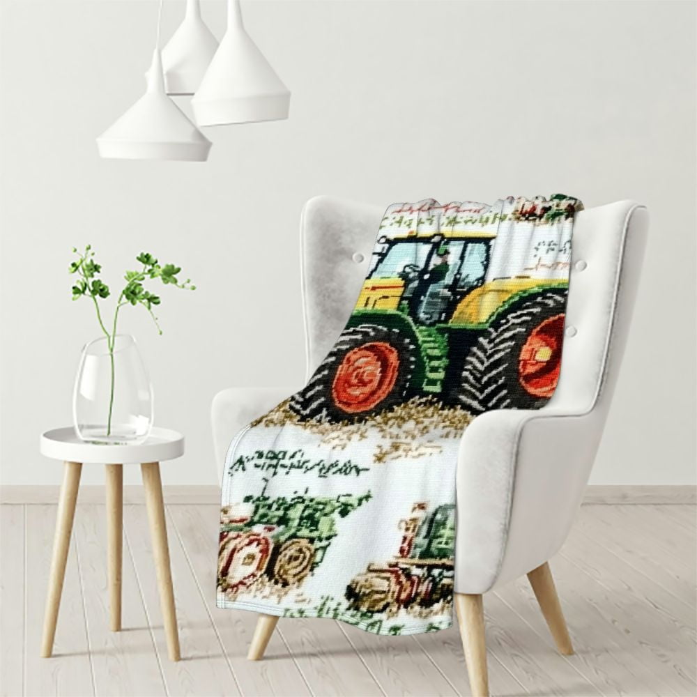 WHKANG Farm Tractor Blanket, Gift for Boys Girls, Farm Tractors Throw ...