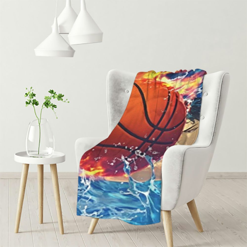 WHKANG Fluffy Basketball Blanket, Water, Fire and Lightning Sports ...