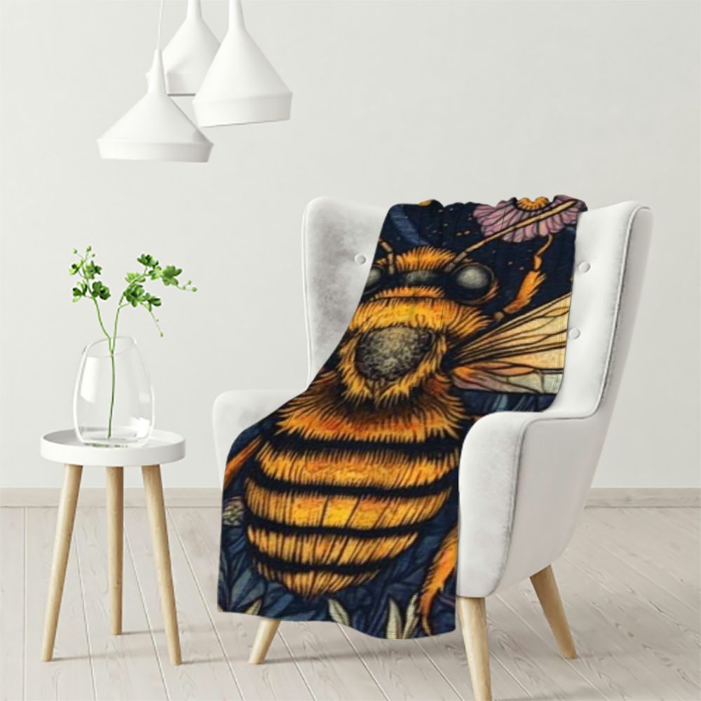 WHKANG Modern Art Wild Animals Bee with Flowers All Season Warm Cozy ...