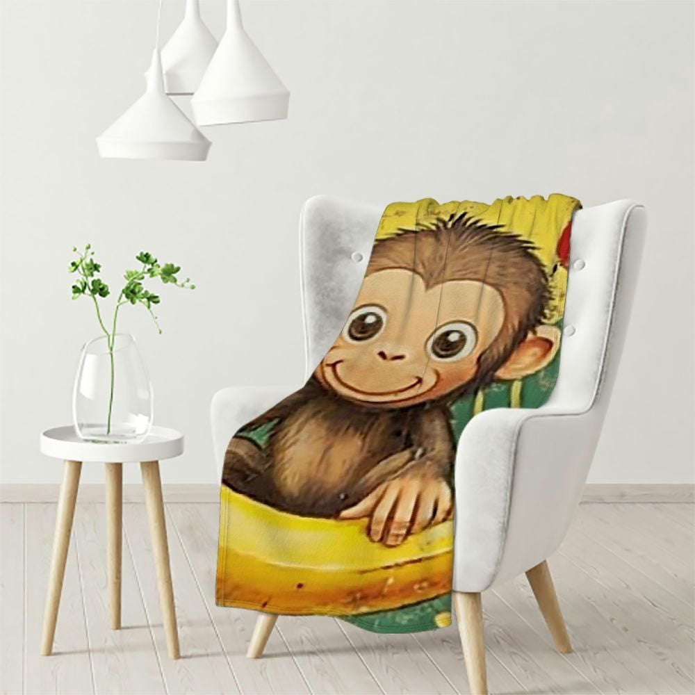 WHKANG Monkey Blanket, Gift for Monkey Lover Kids Girl Boy Adult, Funny ...