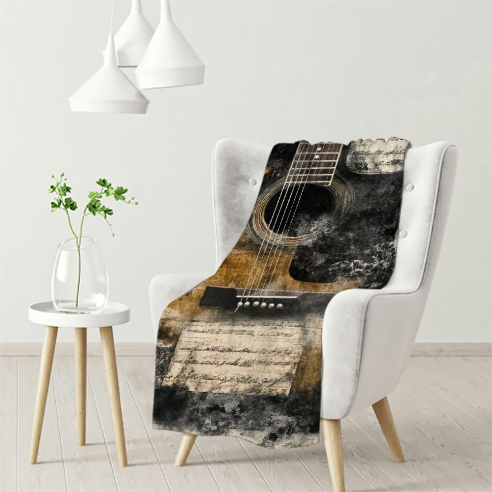 WHKANG Personalized Blanket Guitar Song Lyrics Custom Name Couple Throw ...