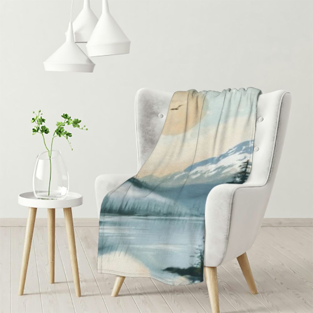 WHKANG with Pine Trees and Mountains Throw Blanket for Bed Sofa Couch ...