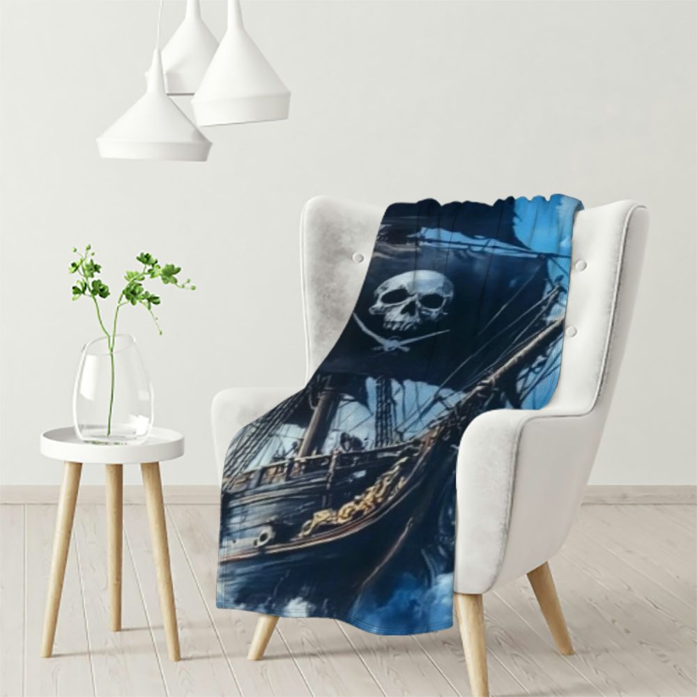 WHKANG Pirate Ship Decor Throw Blanket Wooden Sailing Boat Blanket for ...