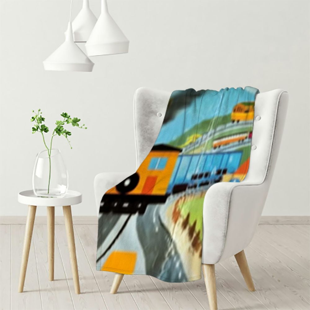 WHKANG Police Car Throw Blanket Super Soft Cozy Train Truck Sherpa ...