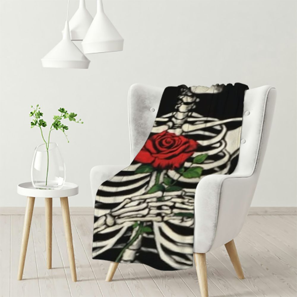 WHKANG Skull Gothic Bed Blanket Kissing Lovers Skeleton Throw Blanket ...